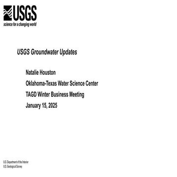 USGS Groundwater Updates - Natalie Houston | PPTX