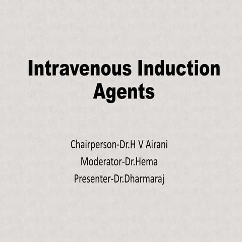 Intravenous induction agents | PPT