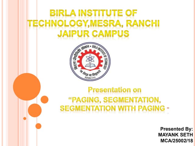 Pagingsegmentation And Segment With Paging Pptx