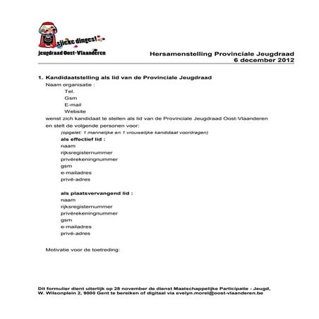 Formulier kandidaatstelling | DOC