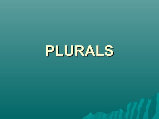 Plurals Of Words Ending In ‘O’ | PPTX