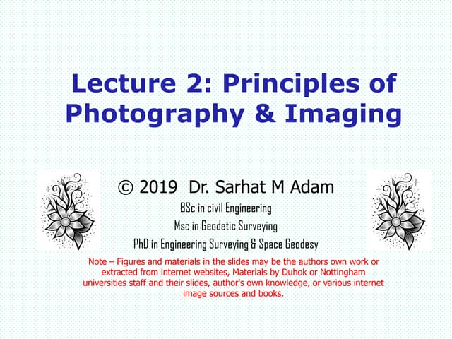 Lecture01: Introduction to Photogrammetry | PDF