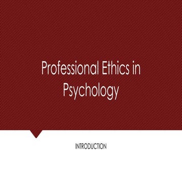 PRELIM-Professional Ethics in Psychology | PPTX