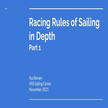 Racing Rules of Sailing in Depth. Part 1. | PDF