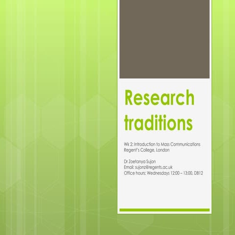 Research Traditions 2010 | PPTX