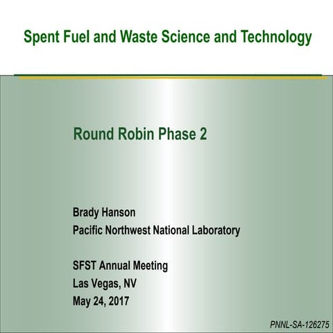 Used fuel andrew sowder - epri | PDF