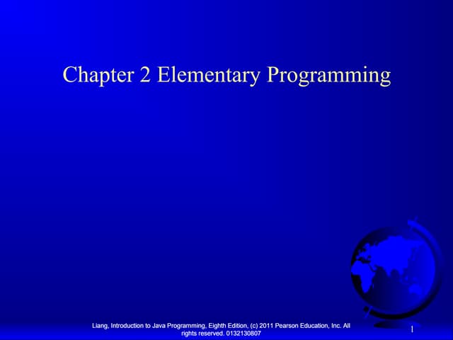 Java™ Oop Chapter 2 Elementary Programming Ppt 2752