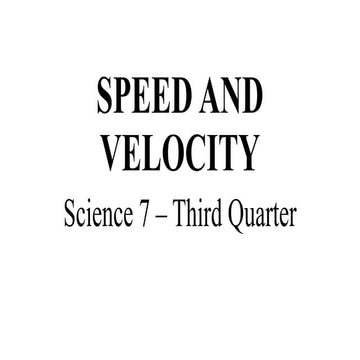 Speed and Velocity PowerPoint Presentation | PPT