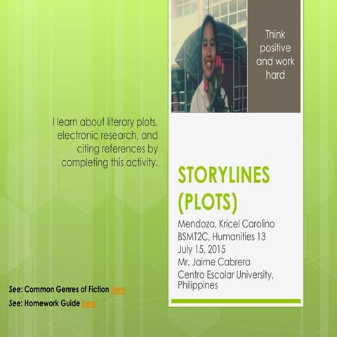 Story line and Plot Elements | PPTX