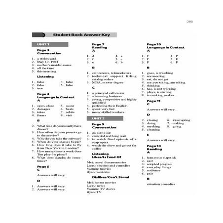 02 student bookanswerkey | PDF | Books and Literature