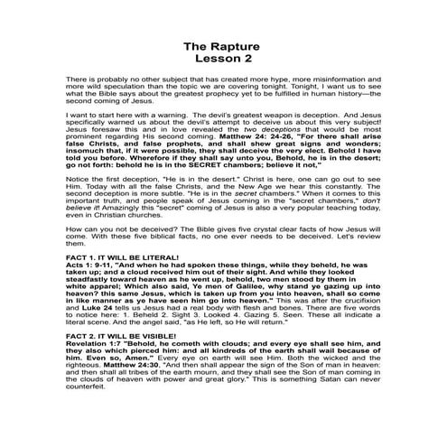 02 The Rapture Lesson | DOC