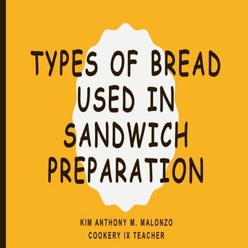 Common Culinary Terms (Sandwiches) | PPTX
