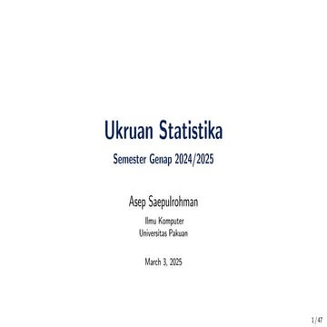 Part 2. Matakuliah Statistika Informatika Ukuran Statistika | PDF