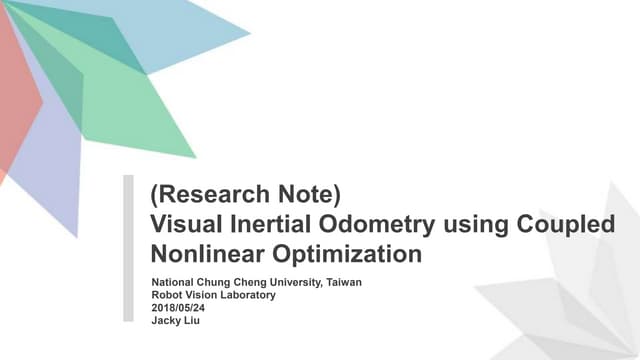 Research Note Visual Inertial Odometry Using Coupled Nonlinear Optimization Ppt