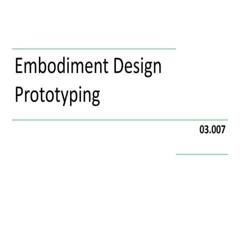 Embodiment Design and Prototyping | PDF