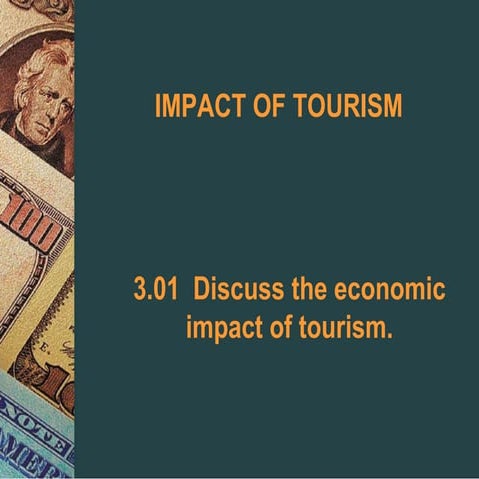 THE ECONOMICS OF TOURISM | PPTX