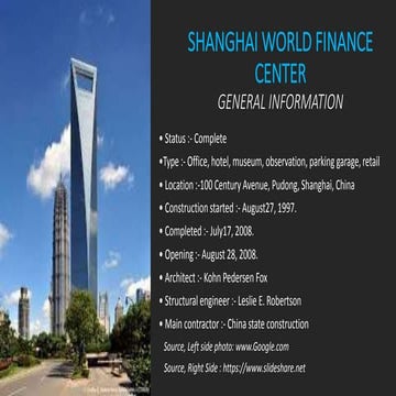 Shanghai World Finance Center Structure System | PPTX