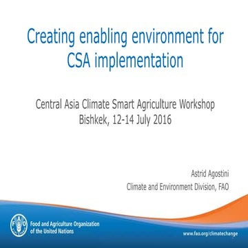 Creating an enabling environment for CSA implementation | PPT