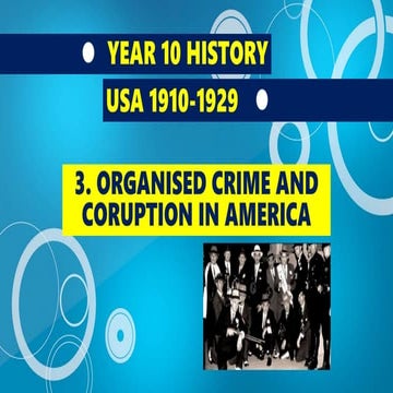 HISTORY YEAR 10: ORGANISED CRIME AND CORRUPTION IN AMERICA | PPT