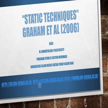 03. static techniques | PPTX | Programming Languages | Computing