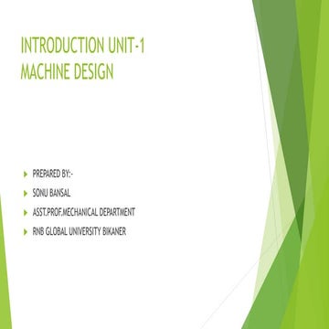 machine design Introduction unit-1 | PPTX | Physics | Science