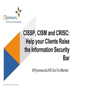 How Training And Consulting Companies Can Position Cissp Cism And