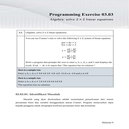 03.03. Menentukan Penyelesaian Sistem Persamaan Linear Dua Variabel Menggunakan Bahasa ...