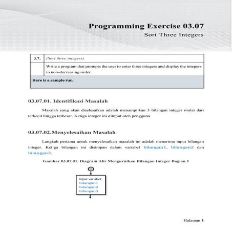 03.07. Mengurutkan Integer Menggunakan Bahasa Pemrograman C++ | PDF