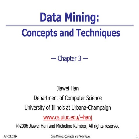 Data Mining - Concept and Techniques- University of Illinois | PPT