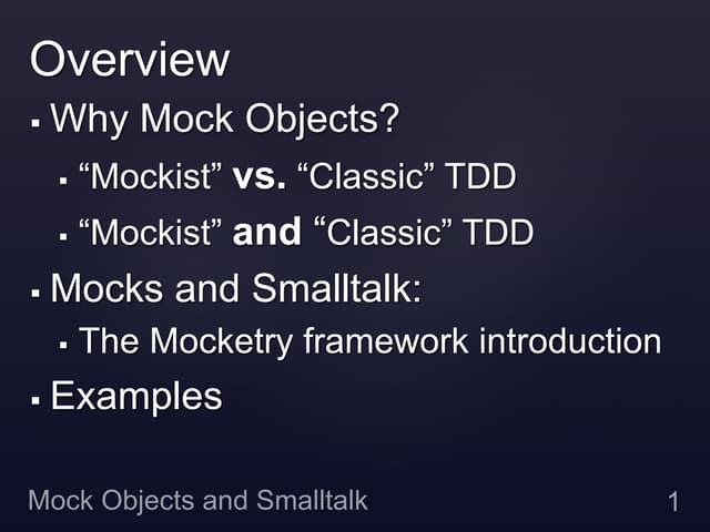 Mock Objects And Smalltalk Pdf