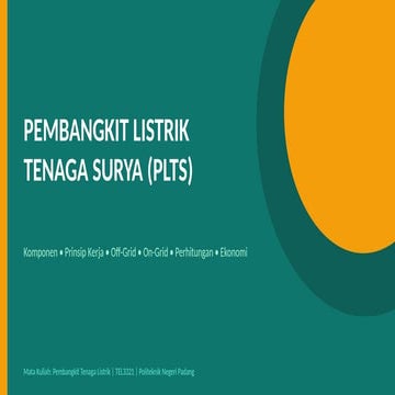 Pembangkit Listrik Tenaga Surya Sistem On Grid dan OFF Grid | PPTX