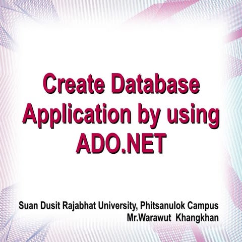 03 3 Create Db Application Ado Dot Net Create Database Application With