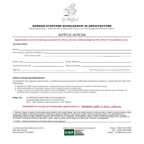 GS Scholarship Application | PDF