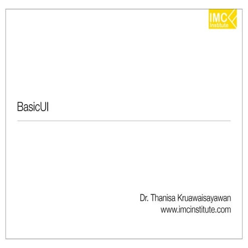 iPhone Programming [3/17] : Basic UI | PPT