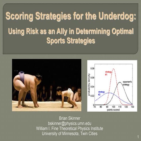Scoring Strategies for the Underdog – Using Risk as an Ally in ...