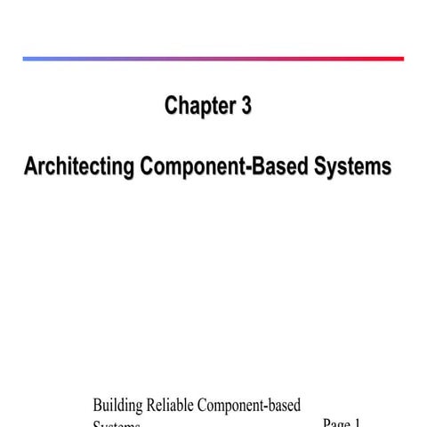 Architecting Component Based Systems Ppt