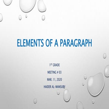 # 03 elements of a paragraph | PPT