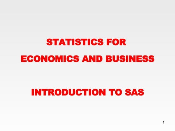 Sas Statistical Analysis System Ppt