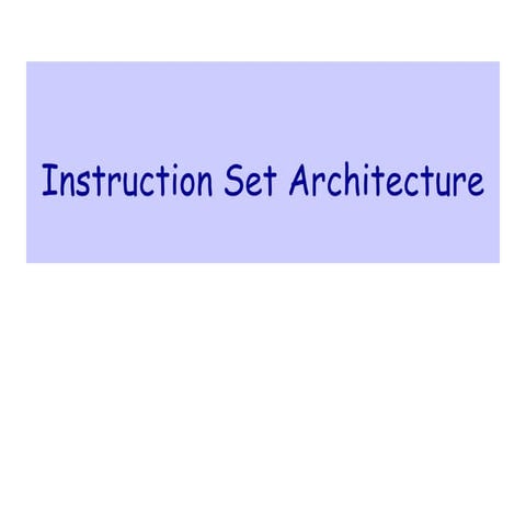 Digital principles and computer organisation -Instruction set architecture.ppt