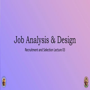 03-Job-Analysis-Designjobdescriptionjon specifications | PPT