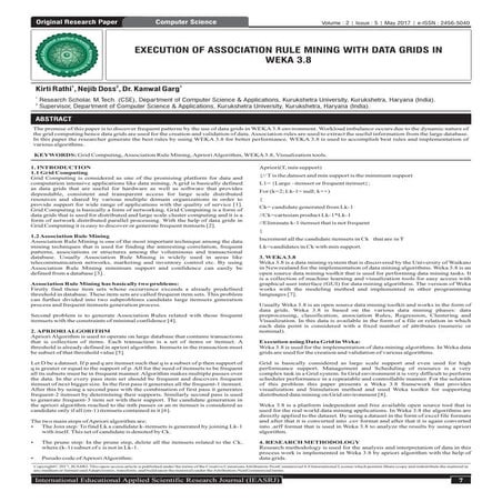 Execution Of Association Rule Mining With Data Grids In Weka 38 Pdf Databases Computer