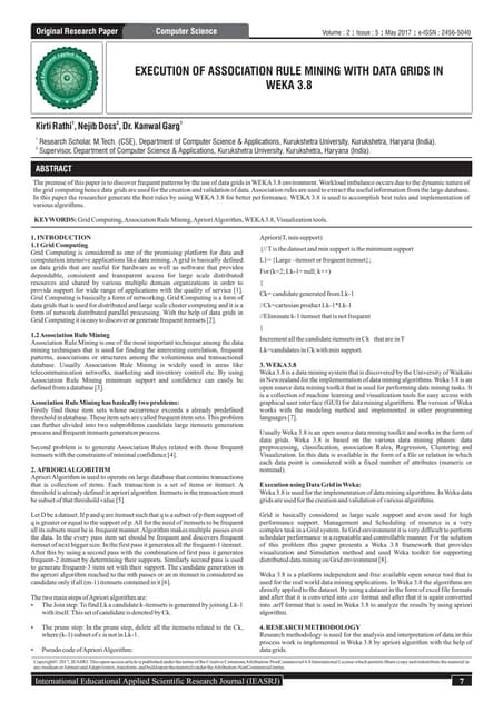 Execution Of Association Rule Mining With Data Grids In Weka 38 Pdf Databases Computer