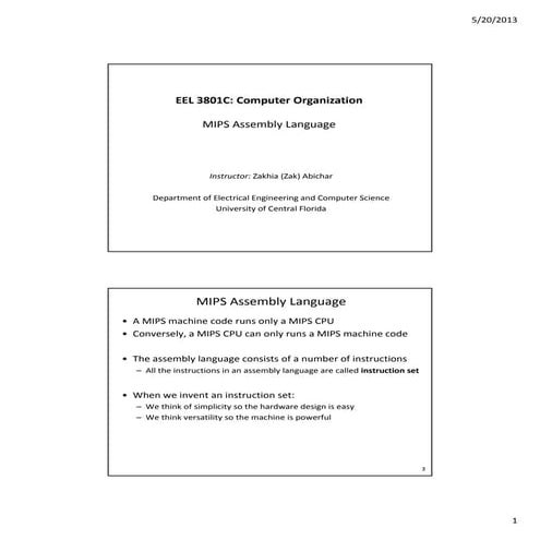 03 mips assembly language | PDF | Operating Systems | Computer Software and Applications