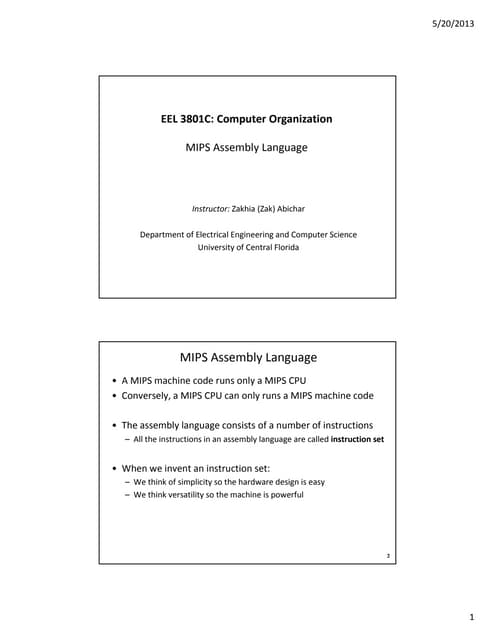 MARS MIPS (Assembly language) | PPT