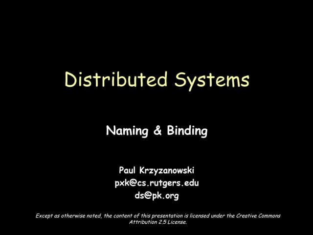 Naming And Binding Distributed Computing Ppt Computer Networking