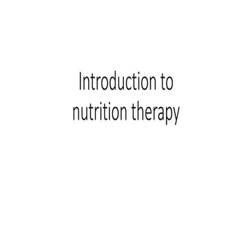 03-Nutrition therapy - introduction for beginer | PPT