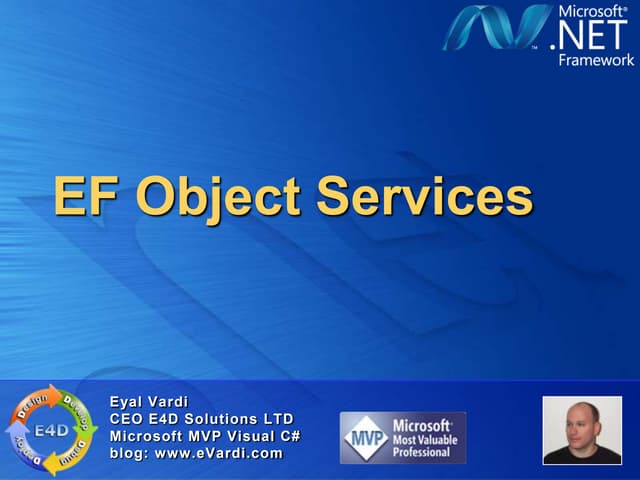 Entity Framework - Object Services | PPTX | Databases | Computer ... Entity Framework - Object Services | PPTX | Databases | Computer ...