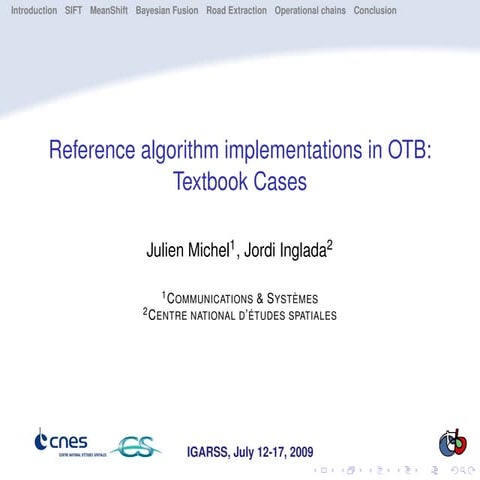 Reference algorithm implementations in OTB: textbook cases | PDF | Graphics Software | Computer ...