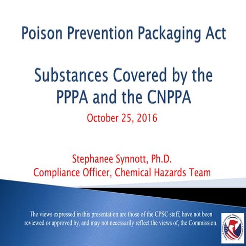 PPPA Workshop - Substances Covered Presentation 2016 | PPT