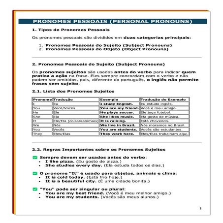 Personal pronouns | PPT